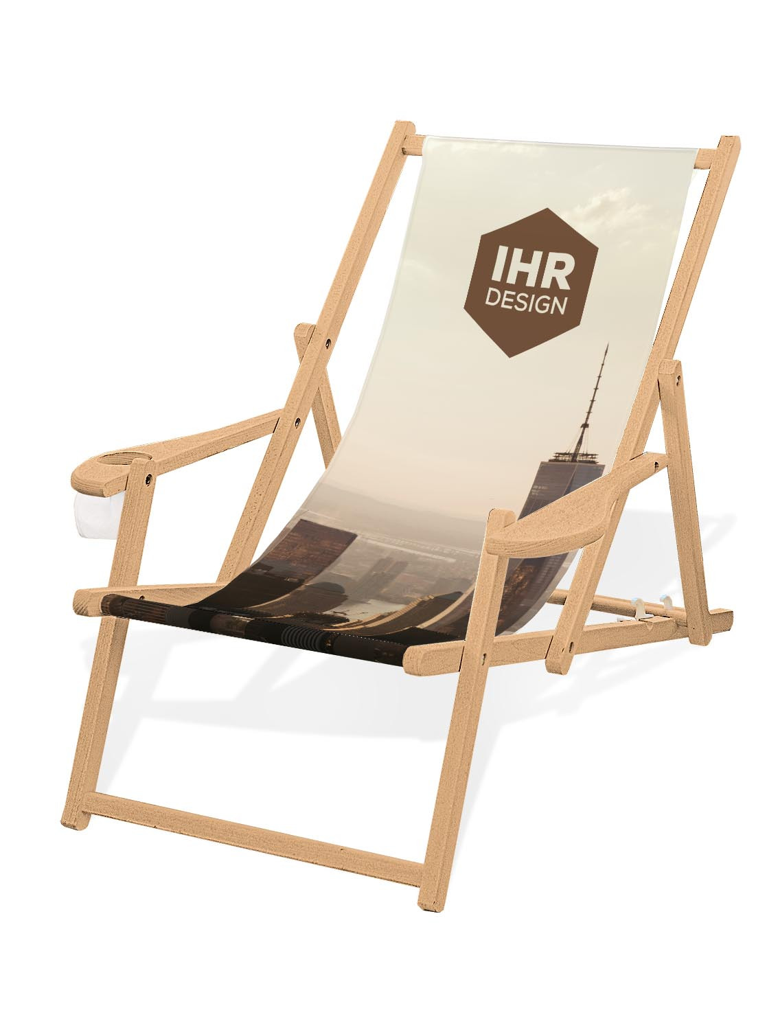 Liegestuhl CULTUS mit Getränkehalter, wechselbarer Bezug